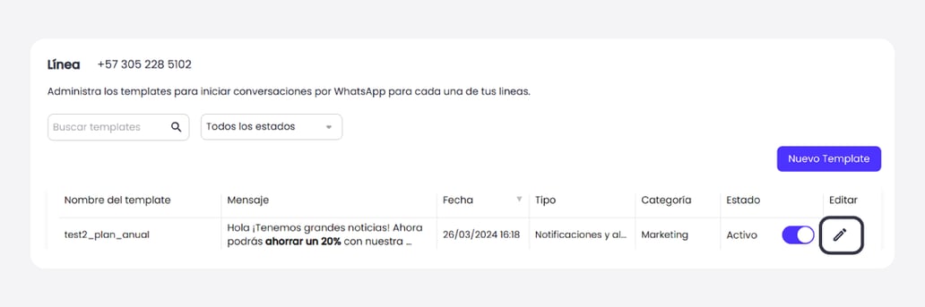 ¿Cómo puedo editar un template?