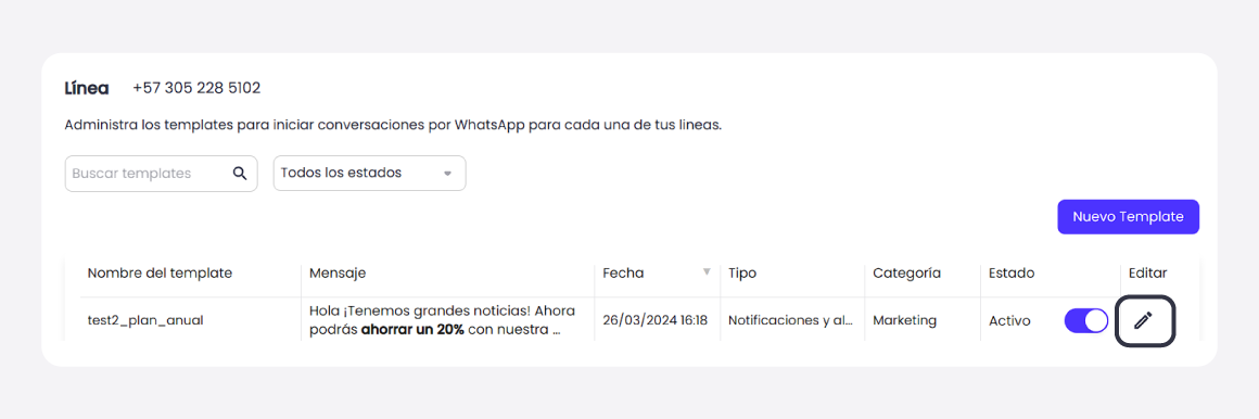 ¿Cómo puedo editar un template?