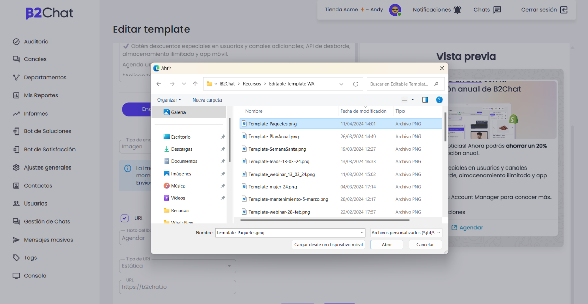 ¿Cómo puedo editar un template?